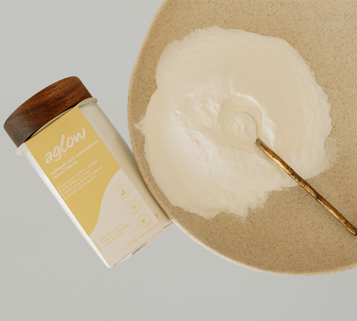 Shop NZ-Made Lemon Marine Collagen with Hyaluronic Acid – Aglow